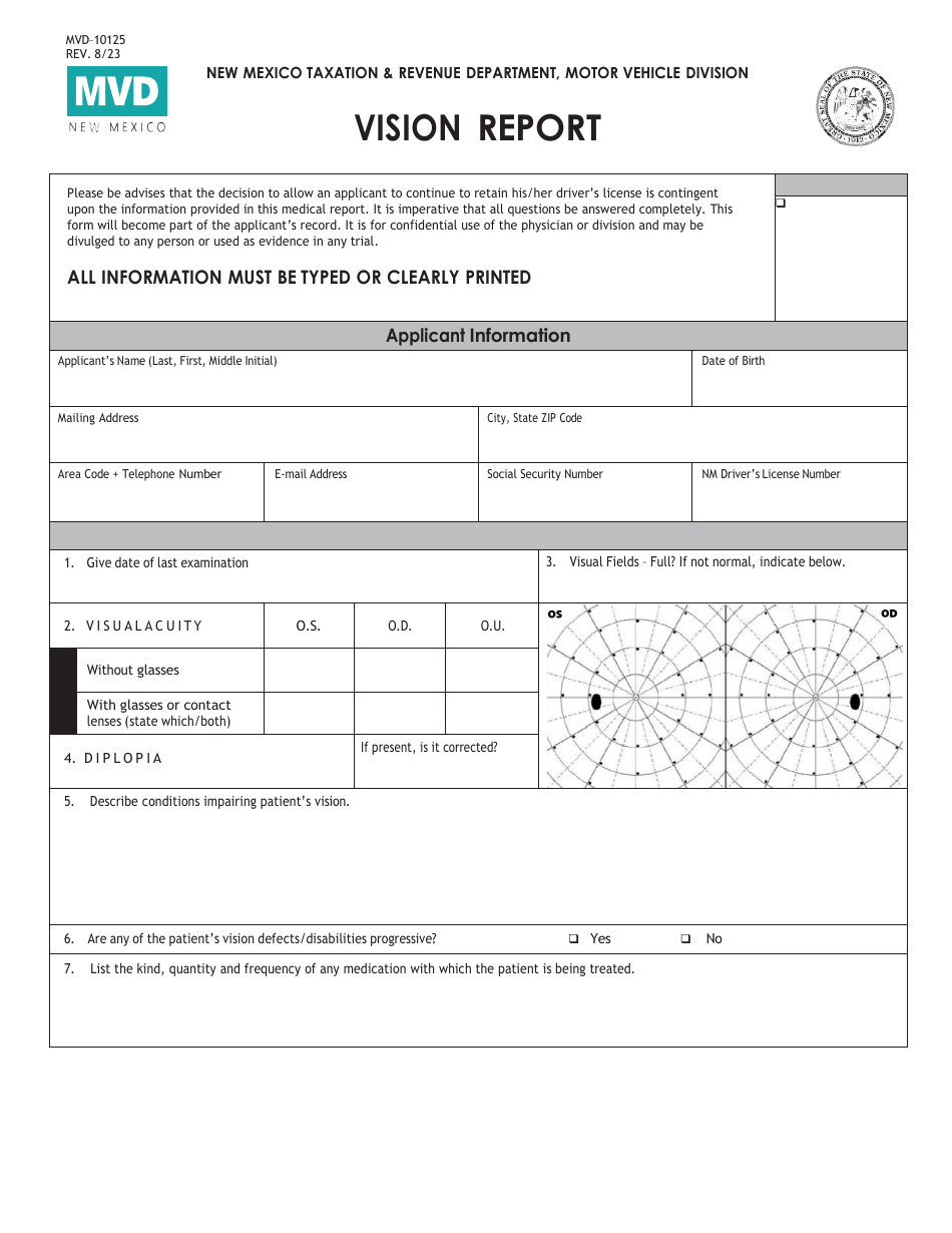 Form MVD-10125 - Fill Out, Sign Online and Download Printable PDF, New ...