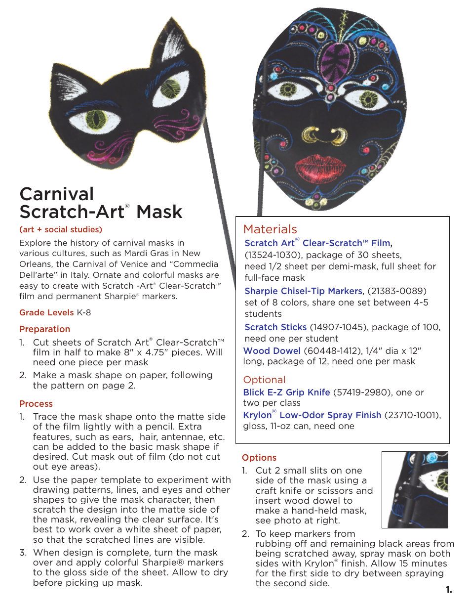 Demi-Mask Template Download Printable PDF | Templateroller