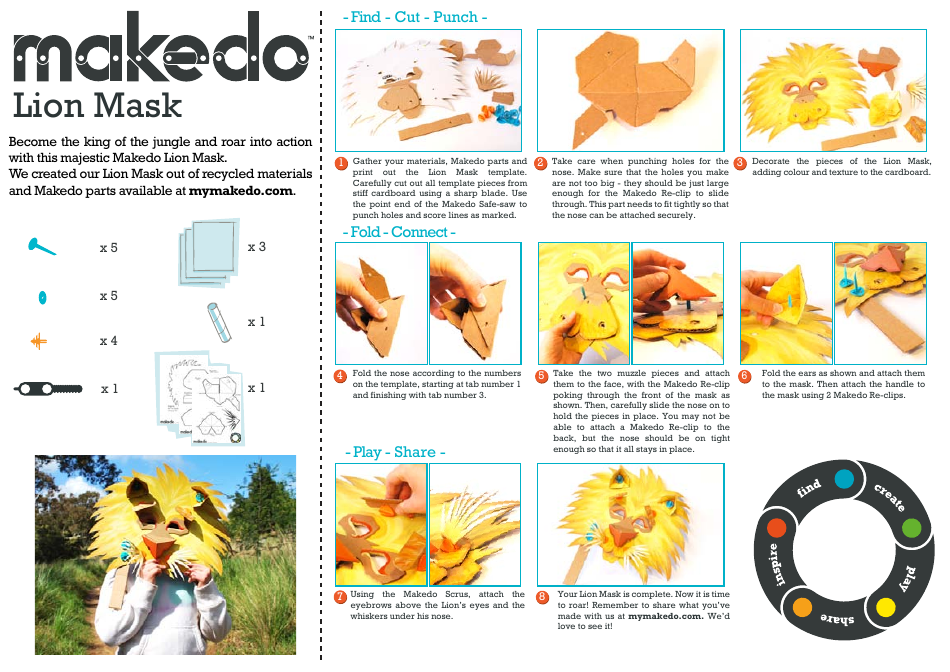 Lion Mask Template Download Printable PDF | Templateroller