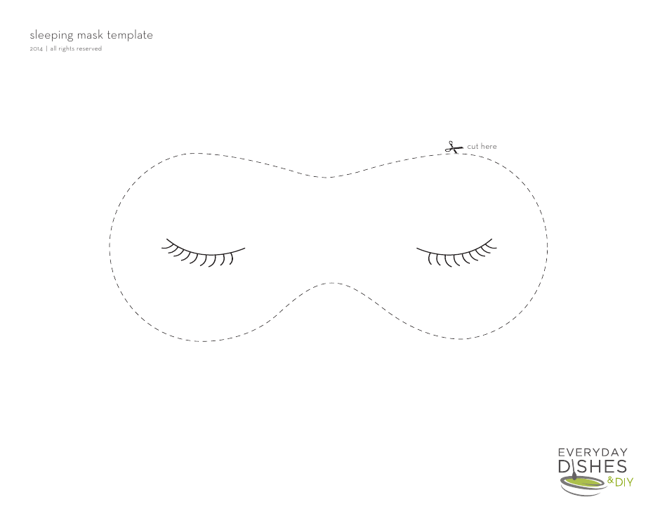 Sleeping Mask Template Download Printable PDF | Templateroller