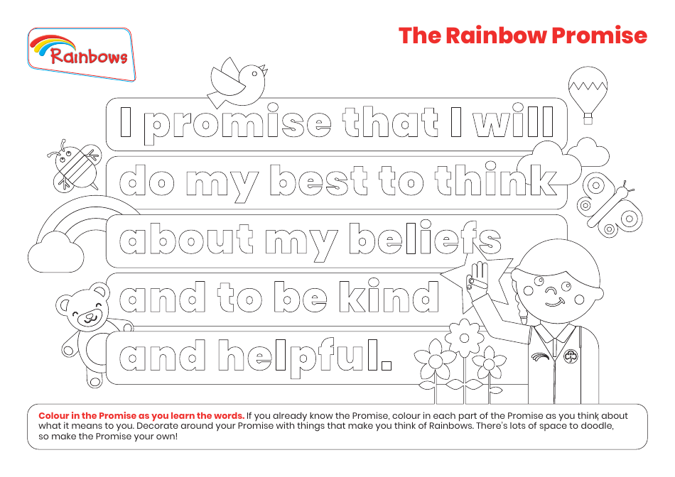 Rainbow Promise Coloring Page Download Printable PDF | Templateroller