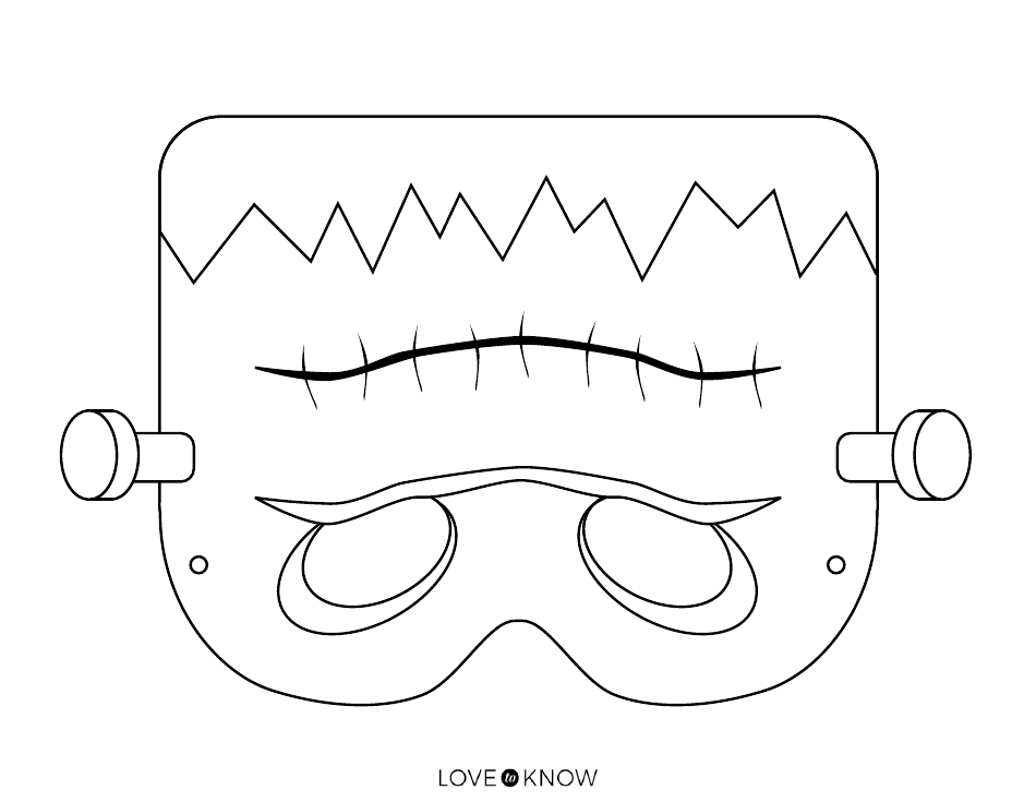 Halloween Frankenstein Mask Coloring Template Download Printable PDF ...
