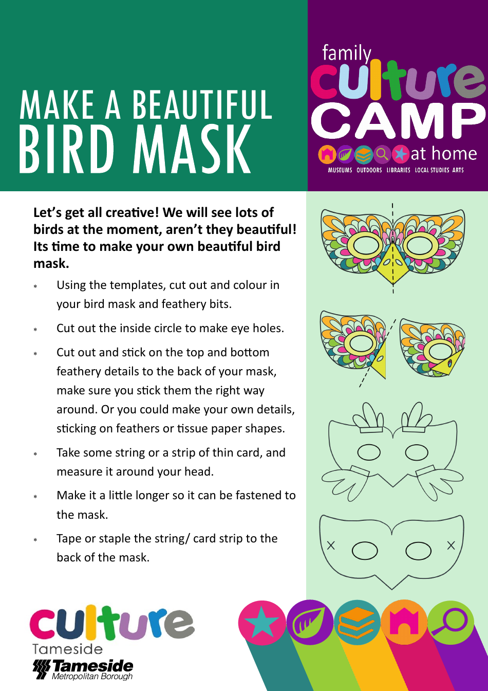 Beautiful Bird Mask Coloring Template Download Printable PDF ...