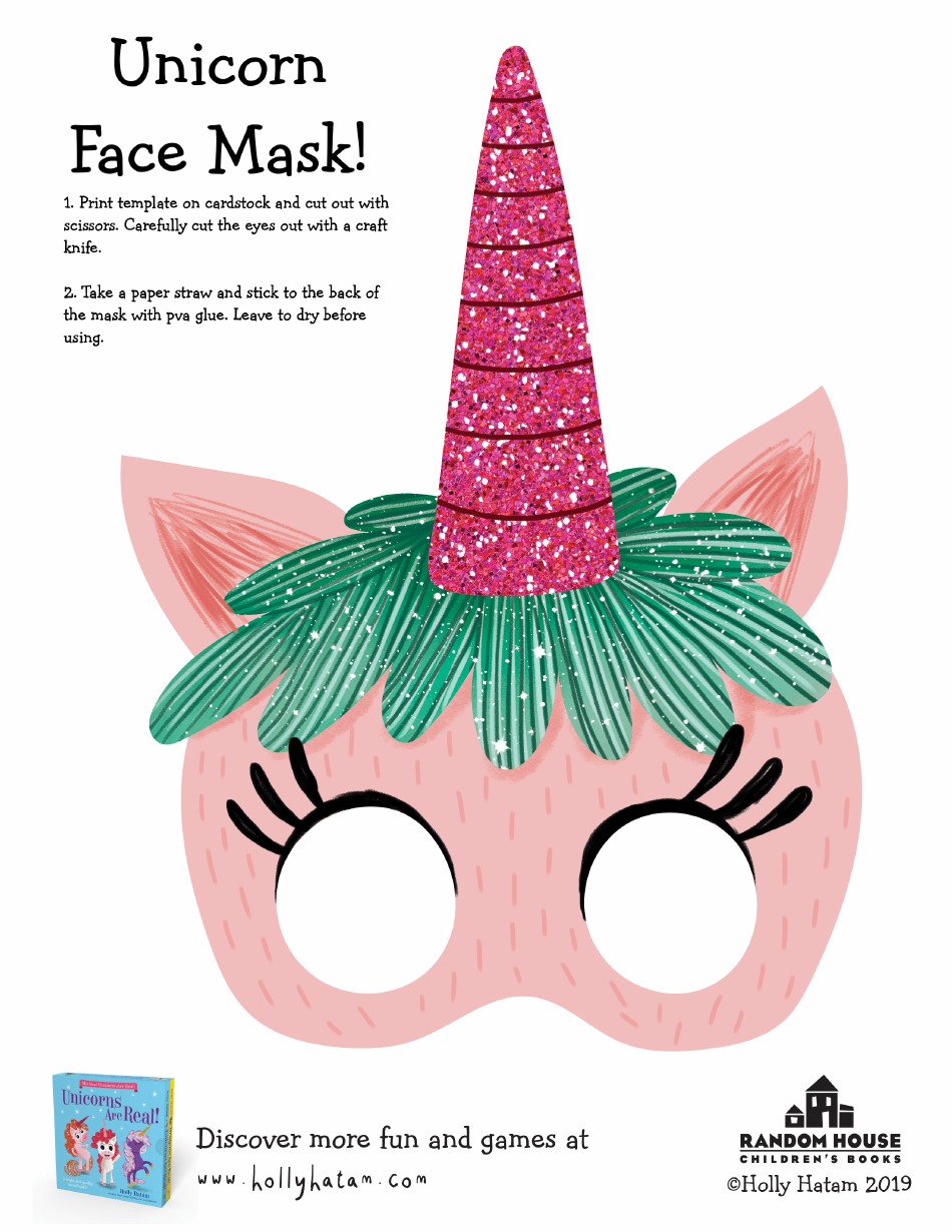 Unicorn Face Mask Template Download Printable PDF | Templateroller
