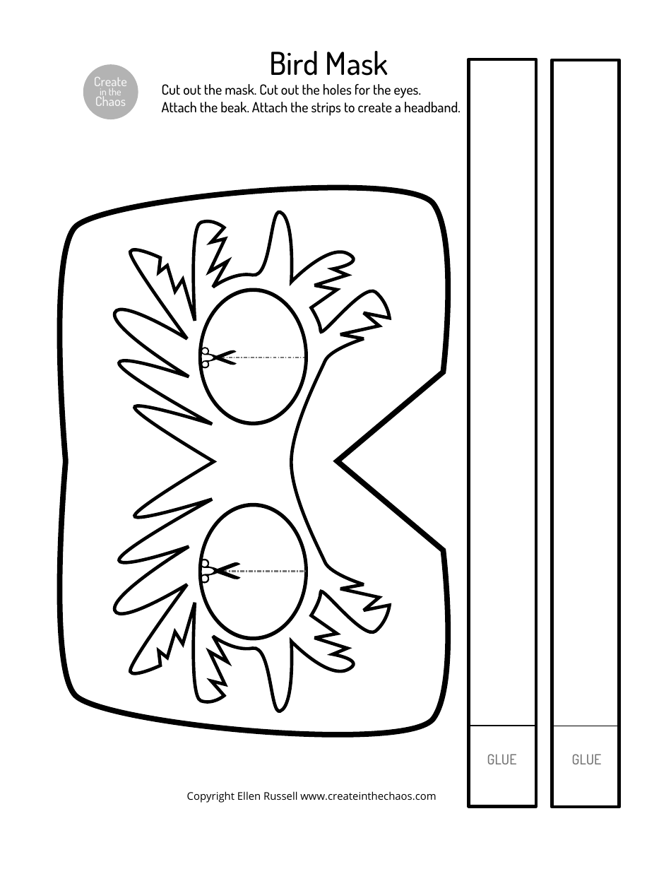 Bird Mask Template - Ellen Russell Download Printable PDF | Templateroller