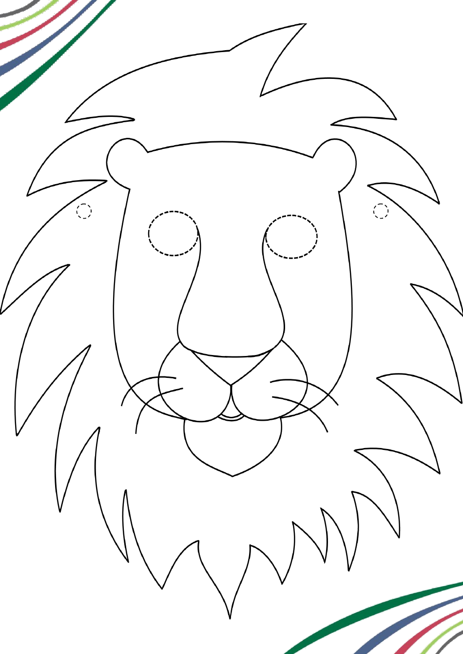 Lion Mask Coloring Template Download Printable PDF | Templateroller
