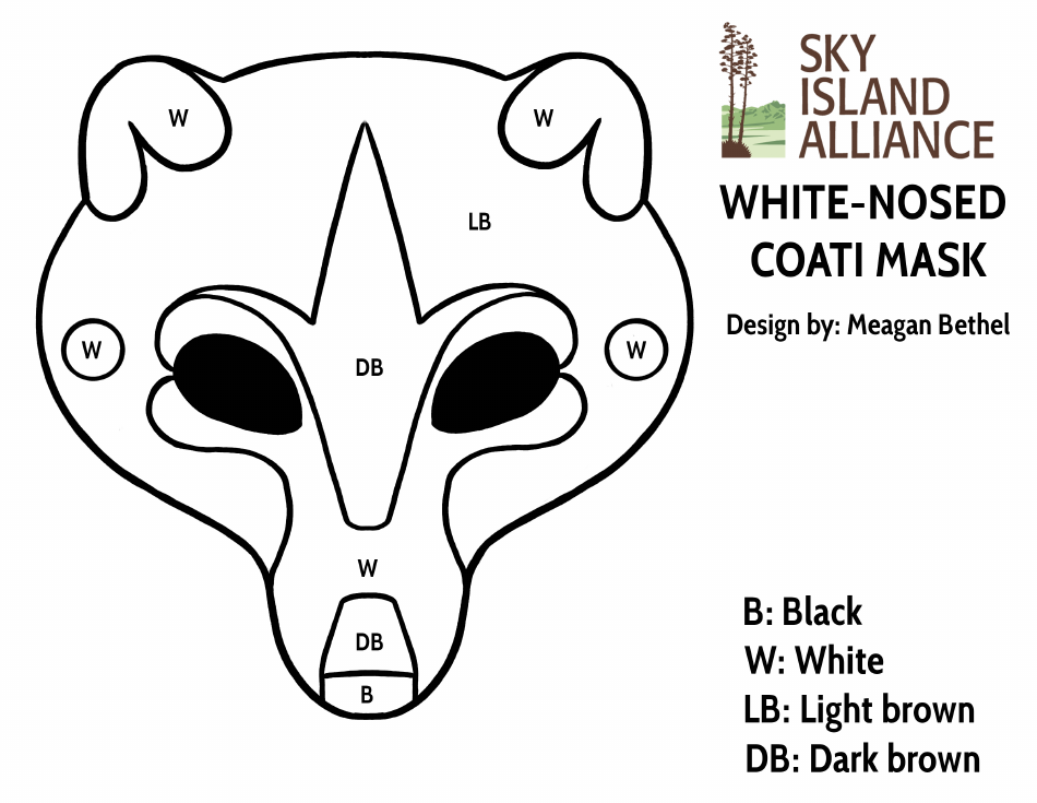 Coati Mask Coloring Template Download Printable PDF | Templateroller