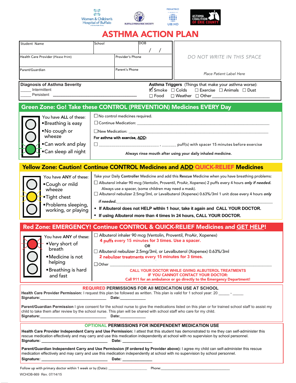 Asthma Action Plan - Education Download Printable PDF | Templateroller