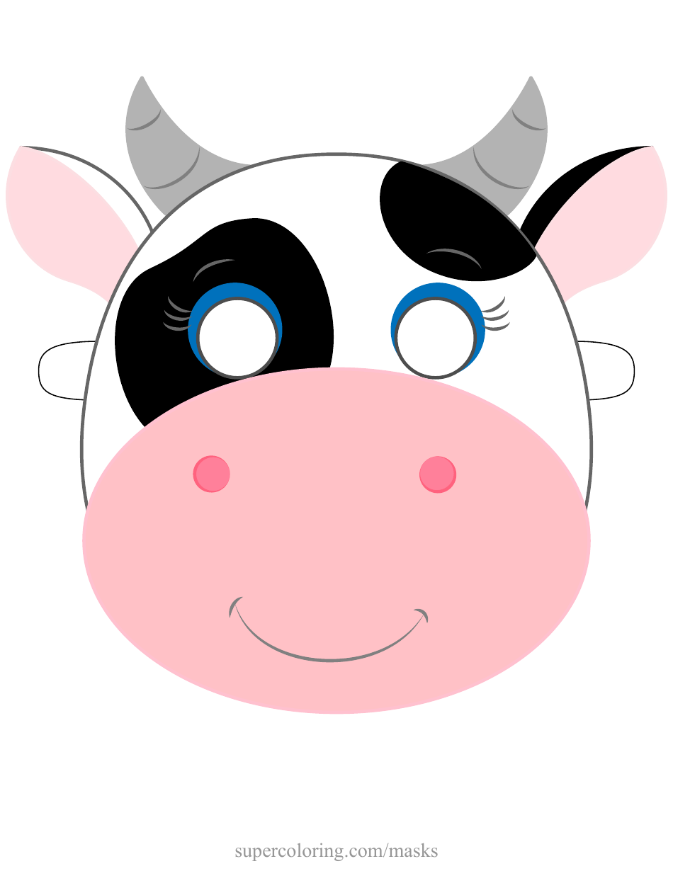 Cute Cow Mask Template Download Printable PDF | Templateroller