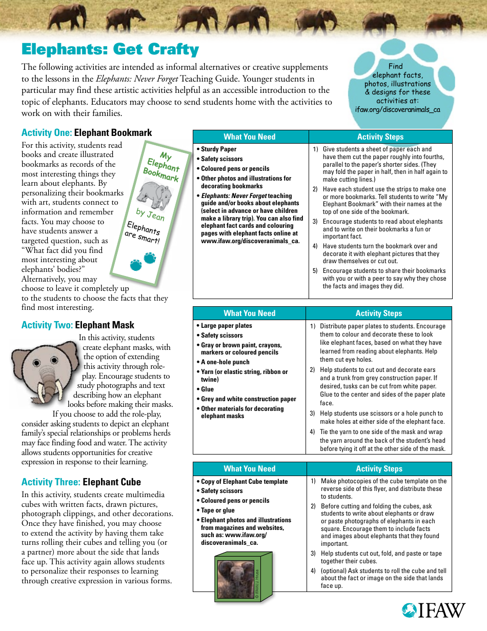 Elephant Cube Template Download Printable PDF | Templateroller