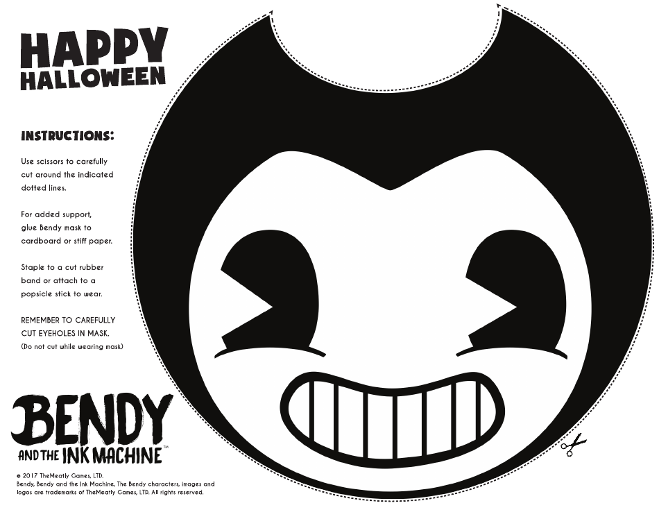 Bandy and the Ink Machine Halloween Mask Template Download Printable ...