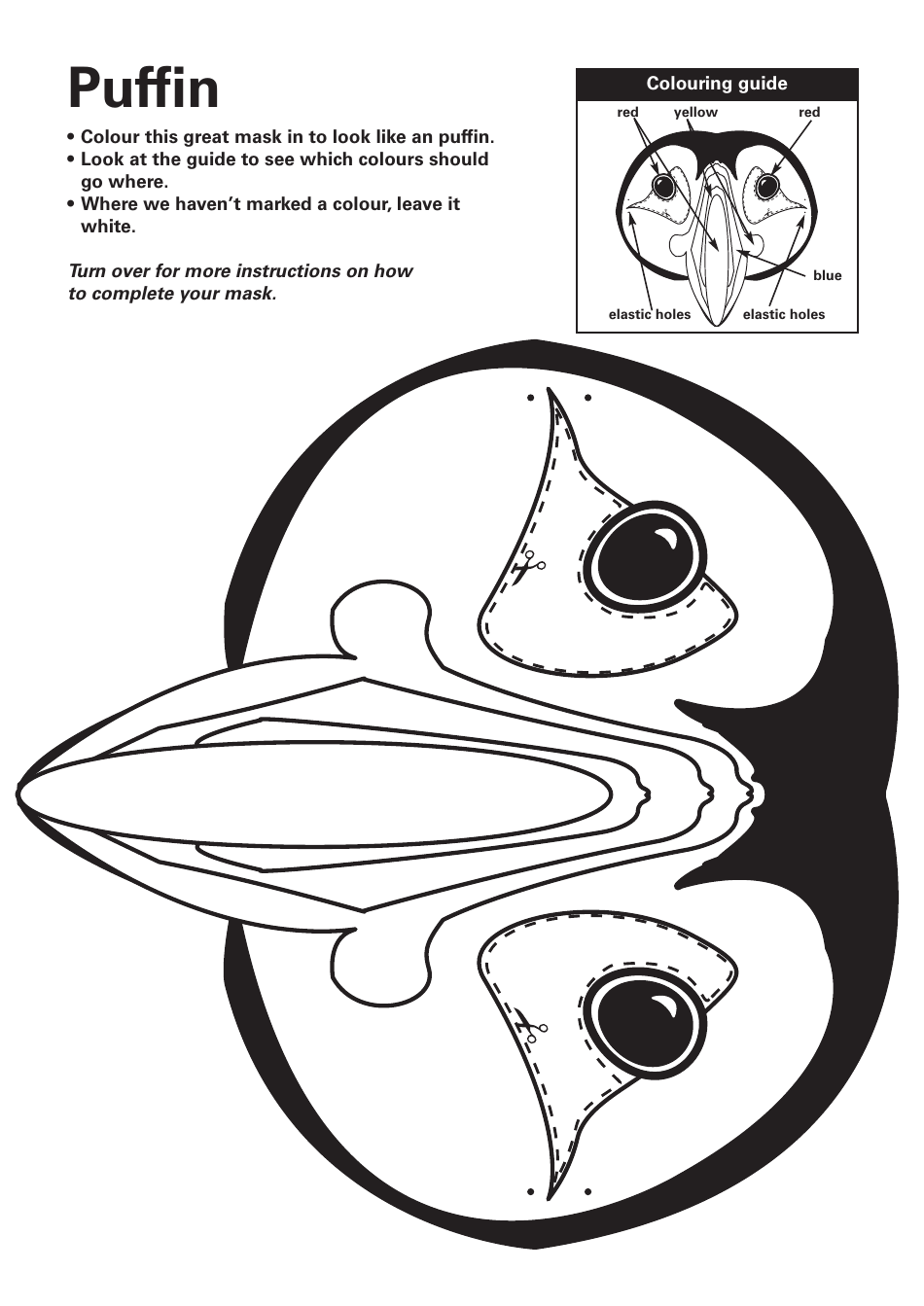 Puffin Mask Template Download Printable PDF | Templateroller