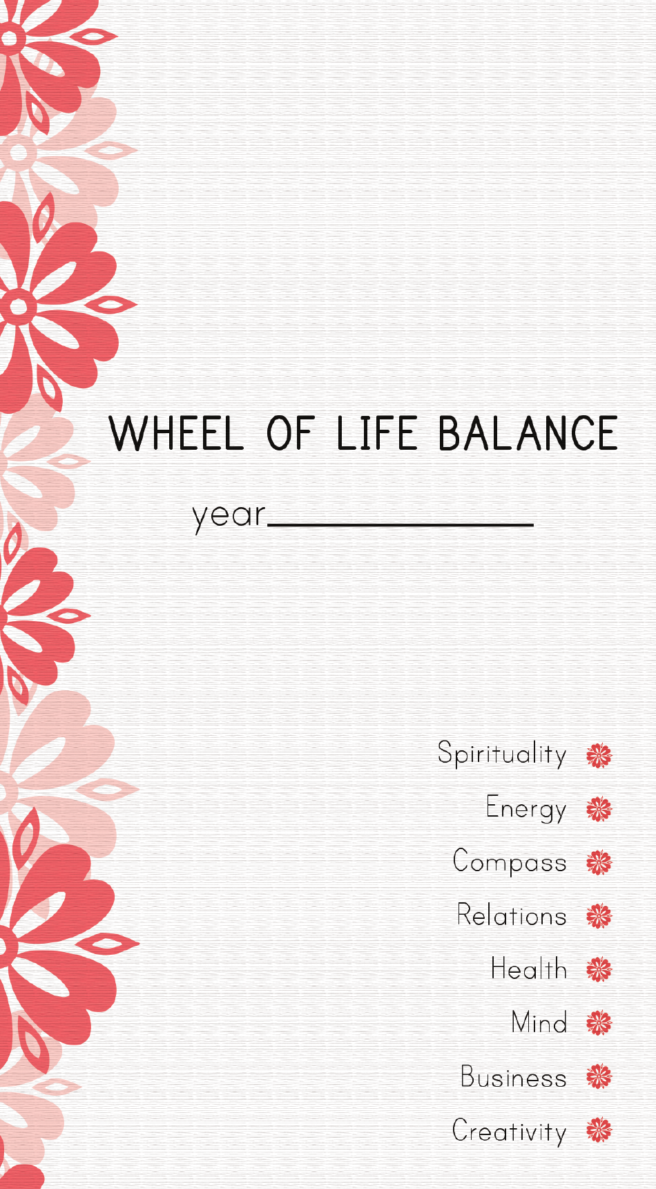 Wheel of Life Balance Self-care Worksheet Download Printable PDF ...