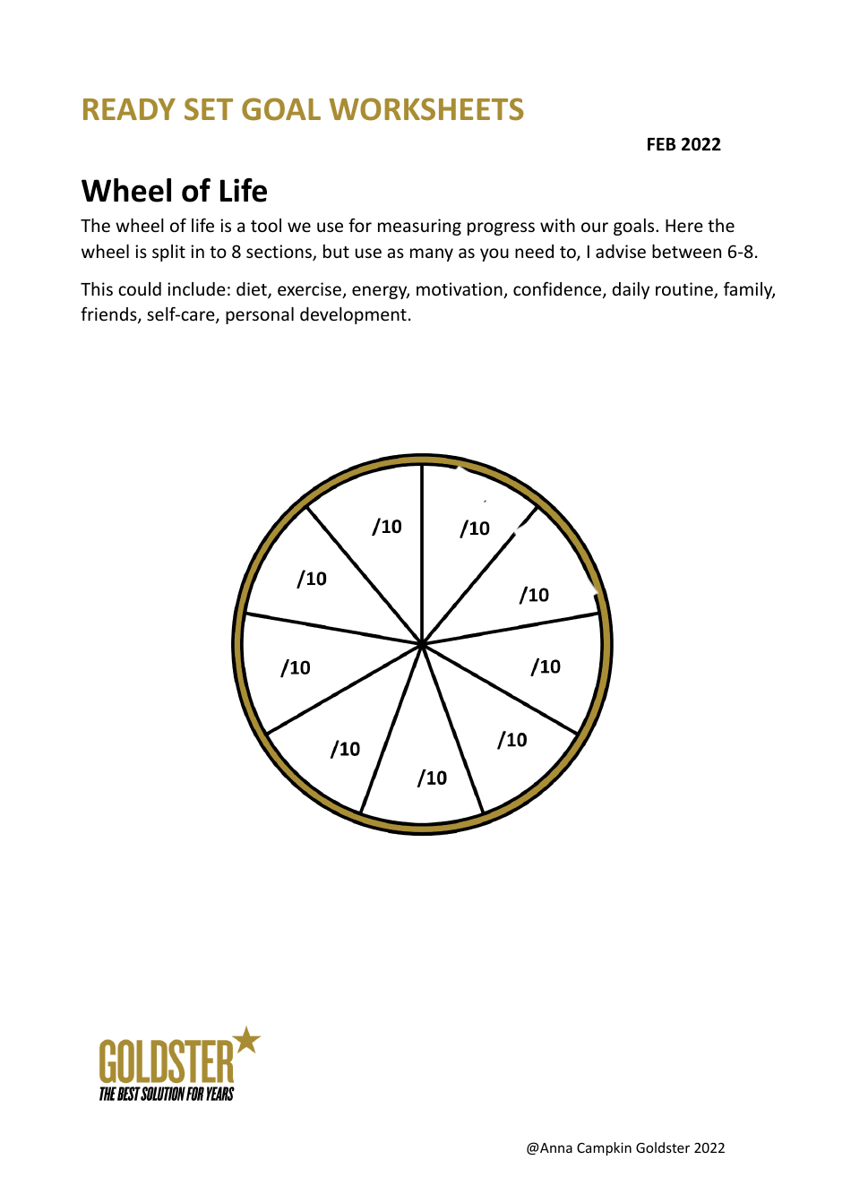 Ready Set Goal Worksheet Download Printable PDF | Templateroller