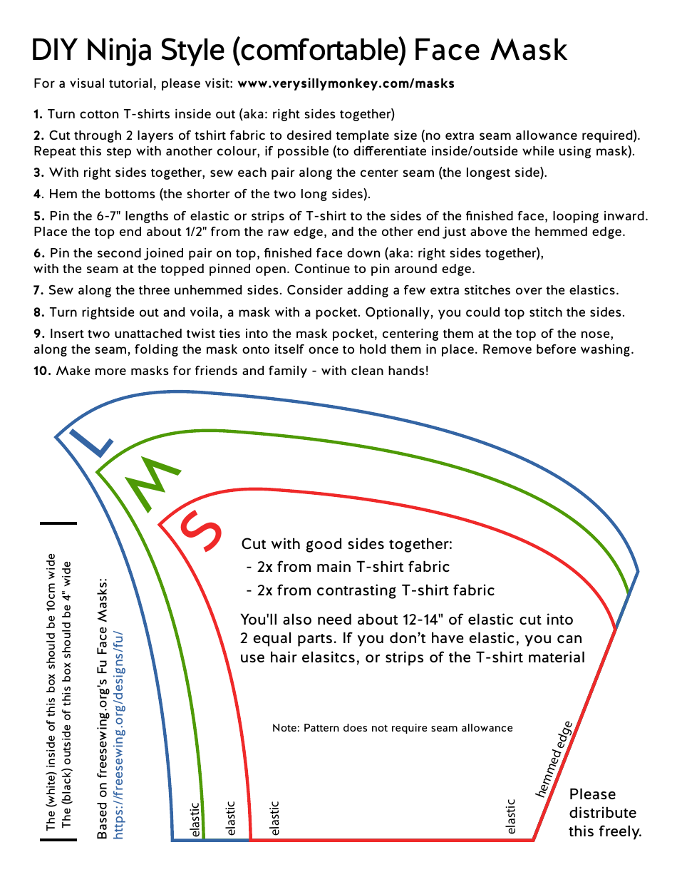 Diy Ninja Style Face Mask Template Download Printable PDF | Templateroller