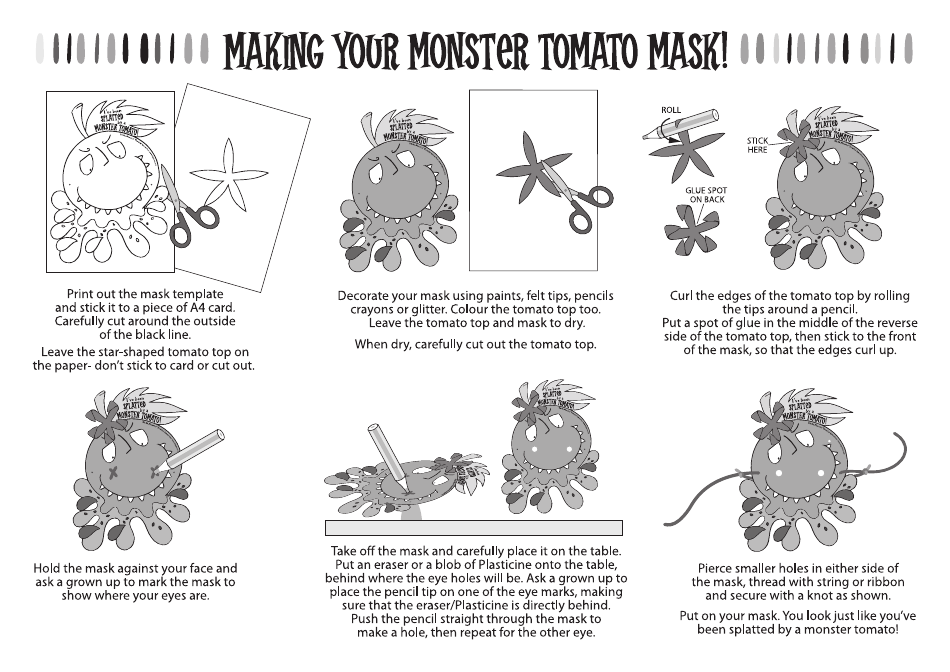 Monster Tomato Mask Coloring Template Download Printable PDF ...