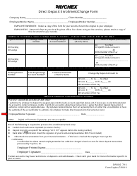 Direct Deposit Enrollment/Change Form - Paychex Download Fillable PDF ...