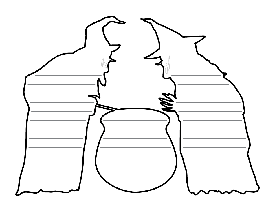 Halloween Writing Paper Template - Two Witches Download Printable PDF ...