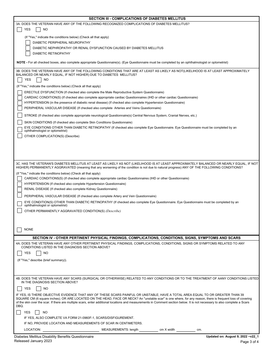 Diabetes Mellitus Disability Benefits Questionnaire Fill Out Sign