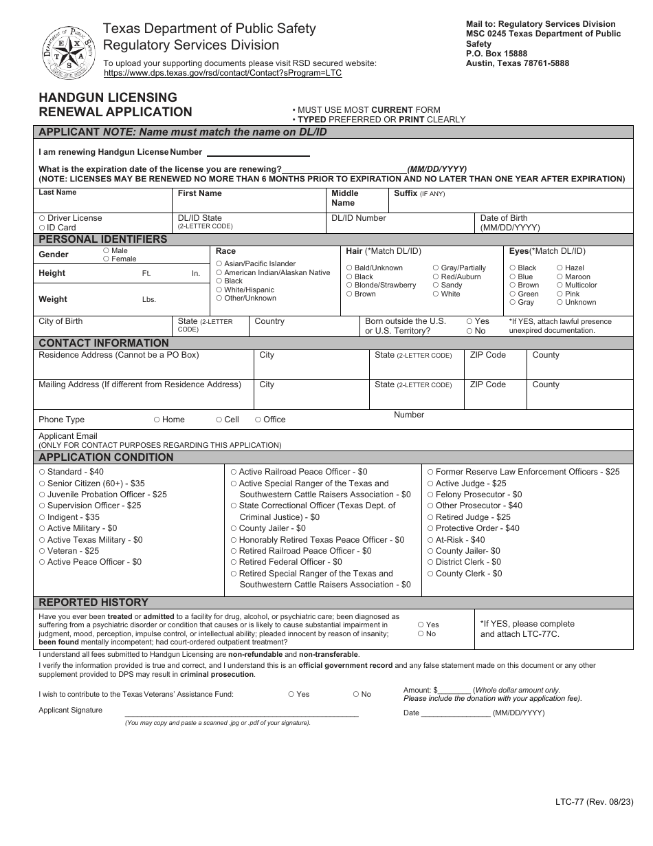 Form LTC-77 - Fill Out, Sign Online and Download Fillable PDF, Texas ...