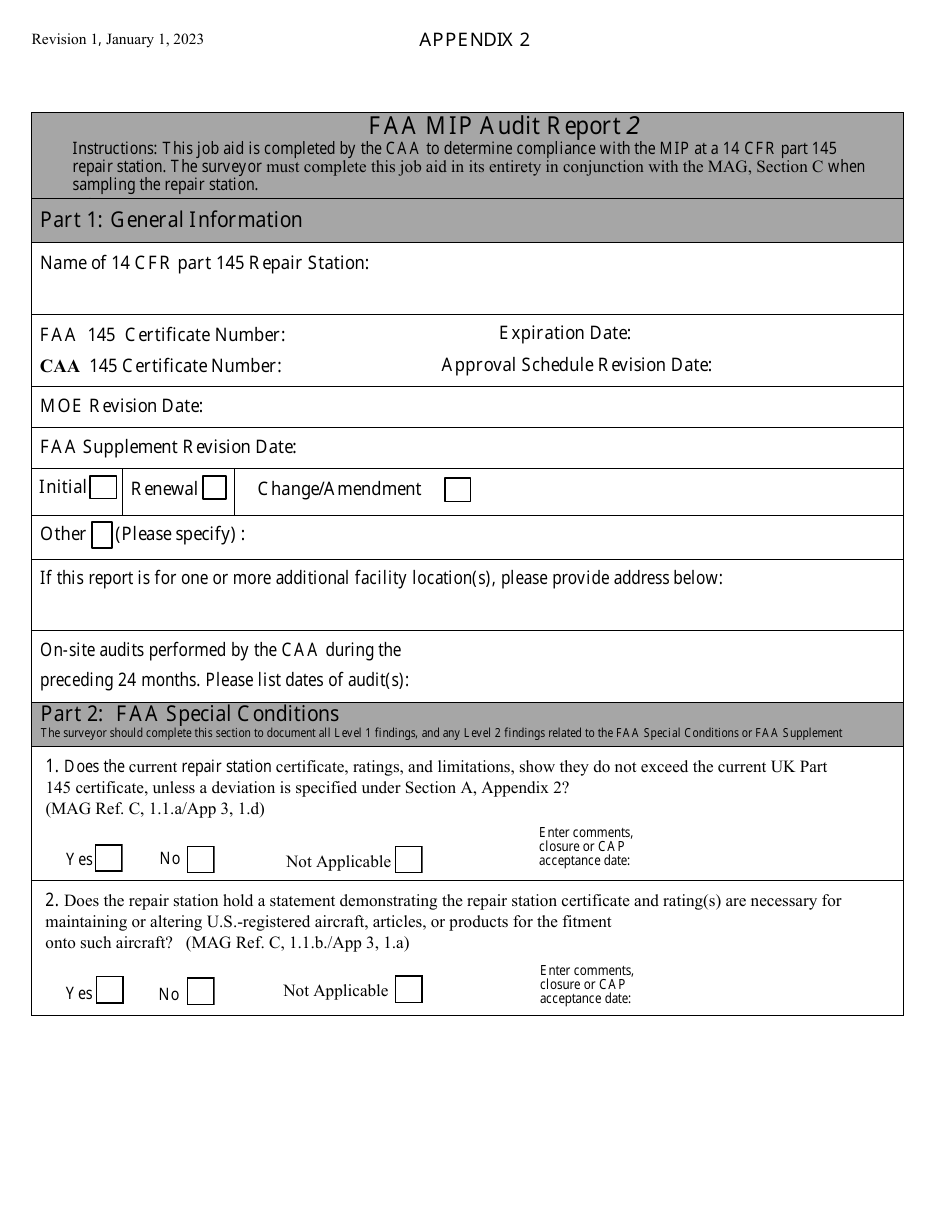 United Kingdom FAA Mip Audit Report 2 - Fill Out, Sign Online and ...