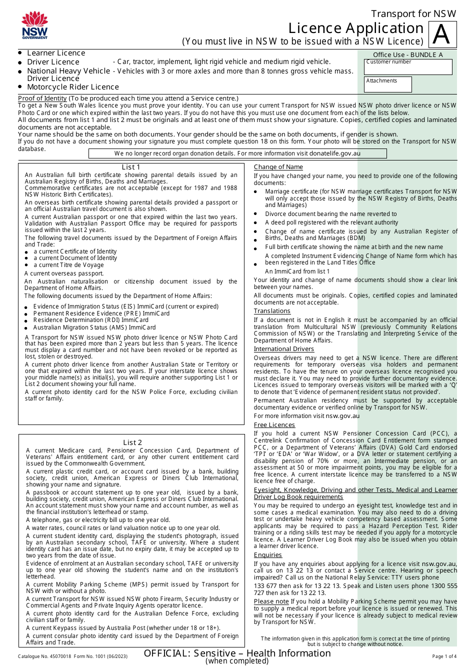 Form 1001 - Fill Out, Sign Online and Download Printable PDF, New South ...