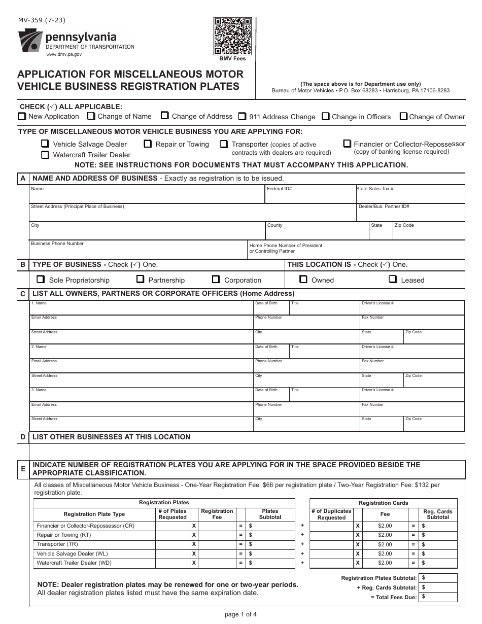 Form MV-359 - Fill Out, Sign Online and Download Fillable PDF ...