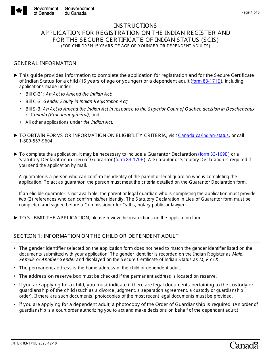 Download Instructions for Form INTER83-171E Application for ...