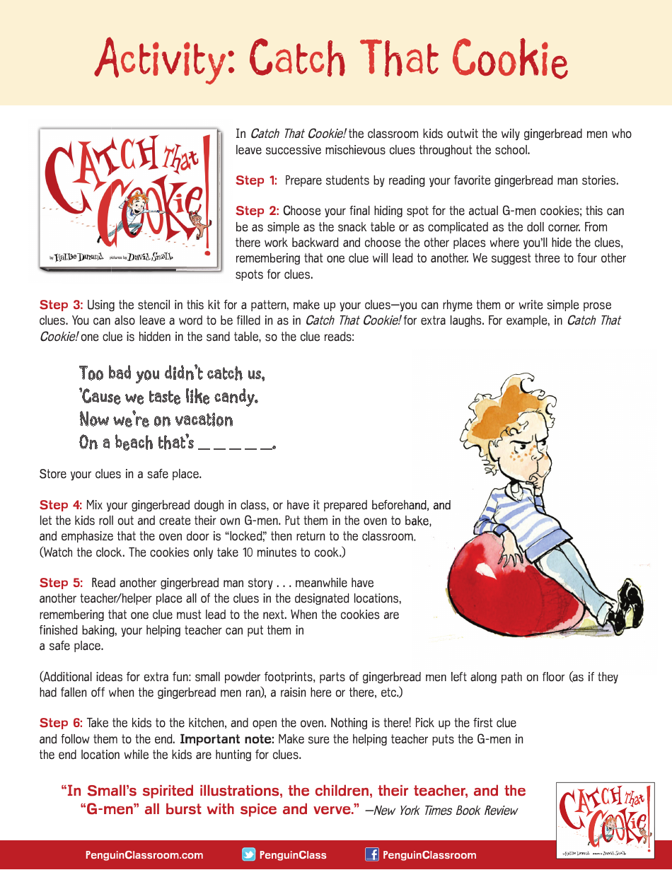 Gingerbread Kids Activity Sheet - Catch the Cookie Download Printable ...