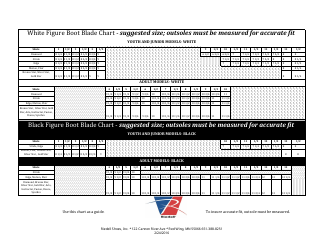 Figure Boot Blade Chart Download Printable PDF | Templateroller