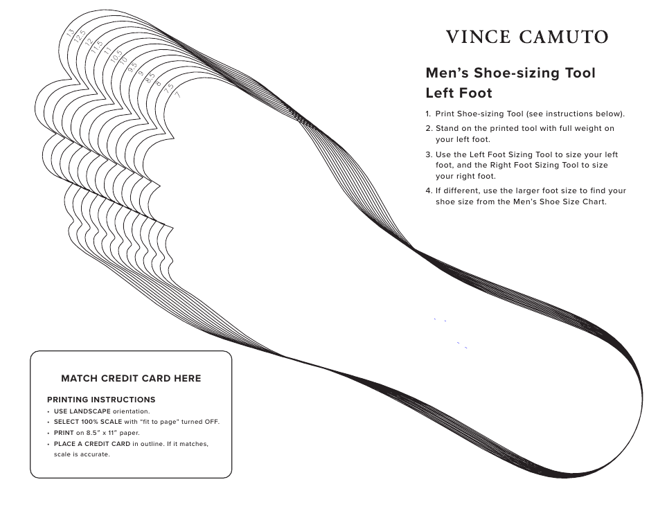 Men's Shoe Sizing Tool and Chart Download Printable PDF | Templateroller