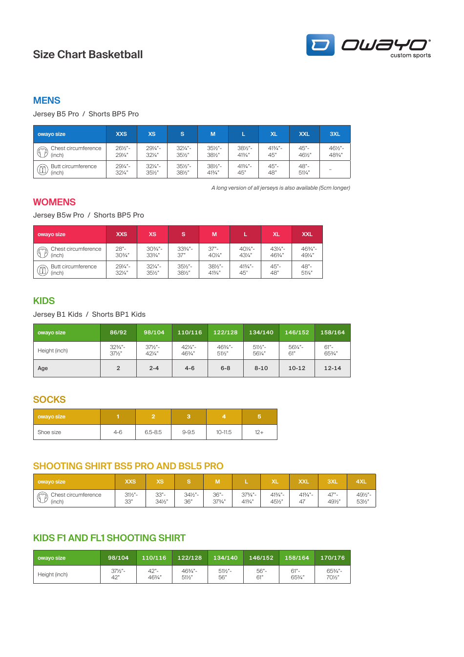Basketball Uniform Size Chart Download Printable PDF | Templateroller