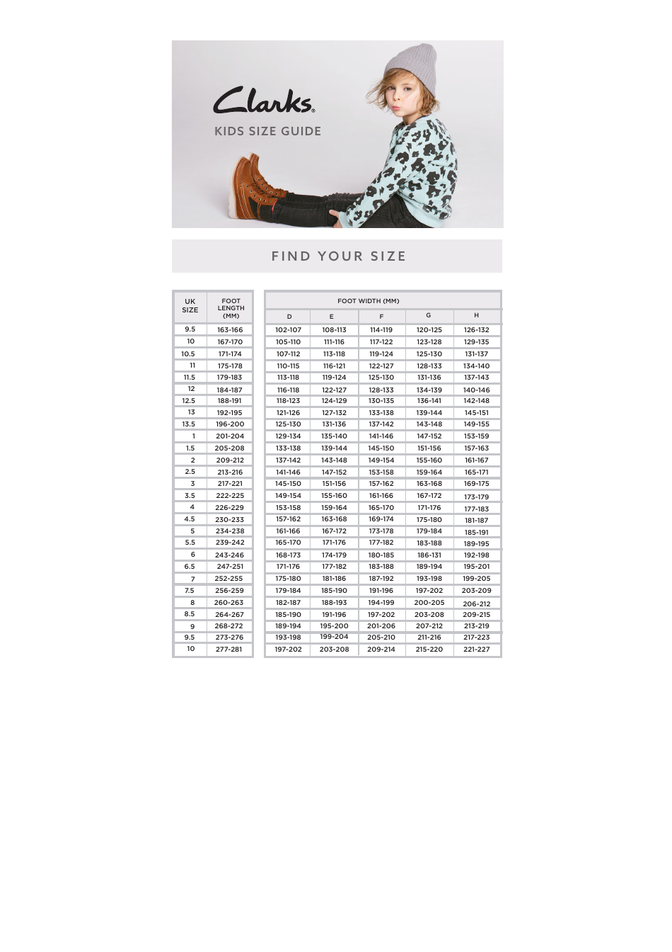 Children s Shoe Size Chart Clarks Download Printable PDF Templateroller