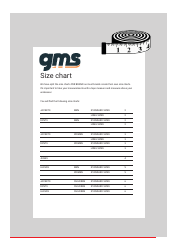 Size Chart - Gms Download Printable PDF | Templateroller