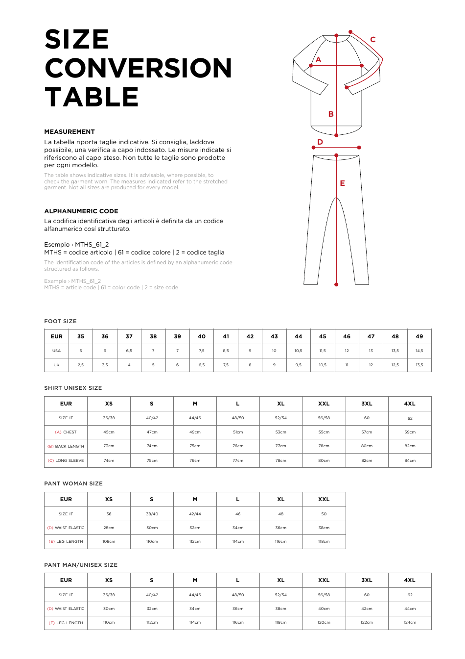 Size Conversion Table Download Printable PDF (English/Spanish ...