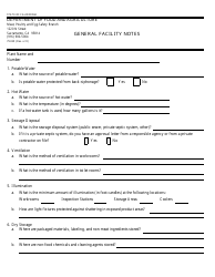 Form 79-039 Download Fillable PDF or Fill Online General Facility Notes ...