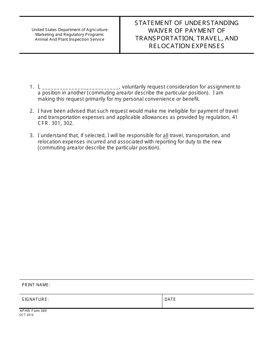 APHIS Form 349 - Fill Out, Sign Online and Download Fillable PDF ...