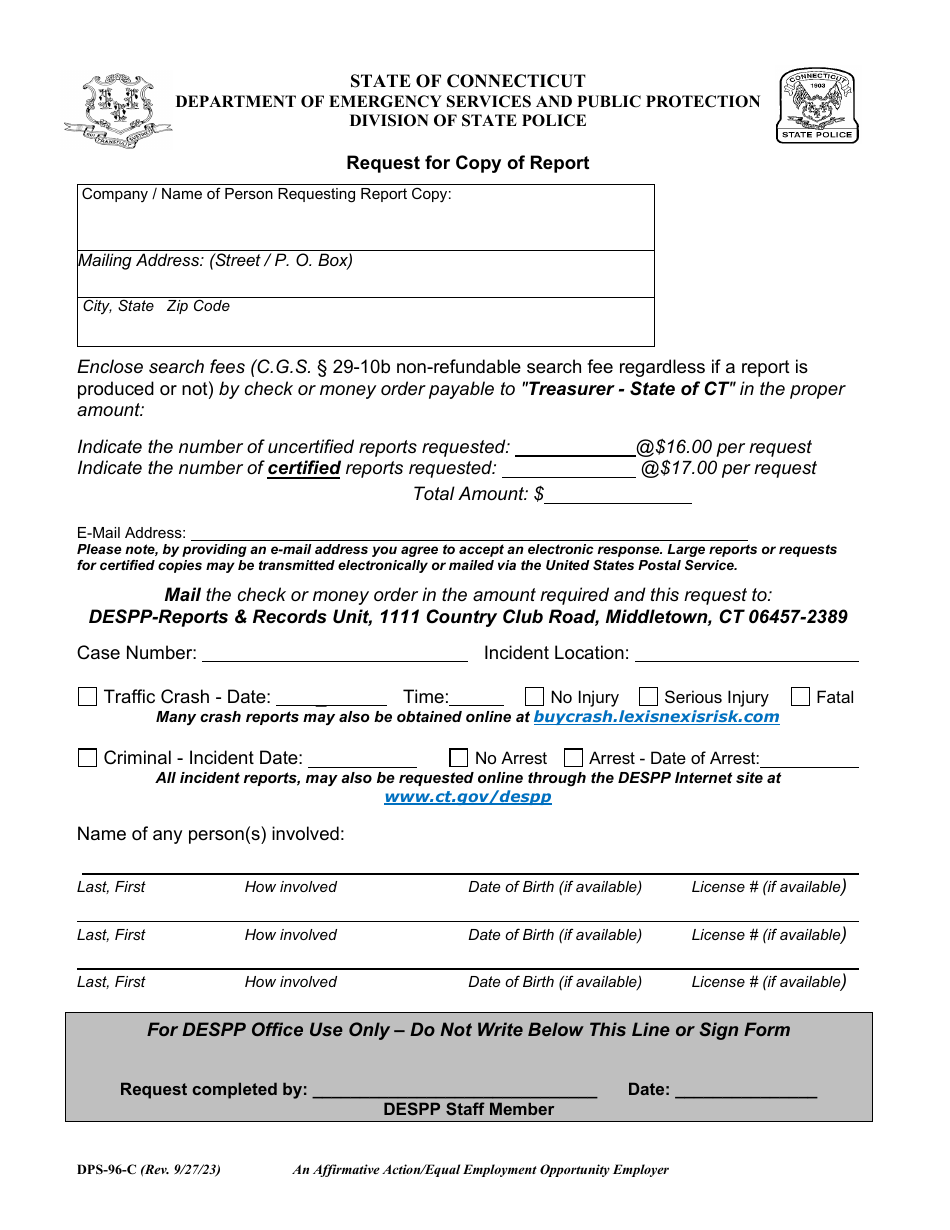 Form DPS-96-C - Fill Out, Sign Online and Download Fillable PDF ...