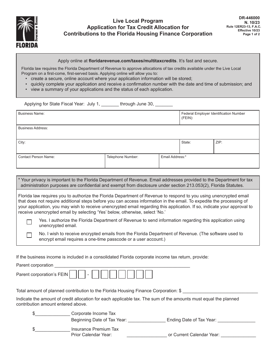 Form DR-446000 - Fill Out, Sign Online and Download Printable PDF ...