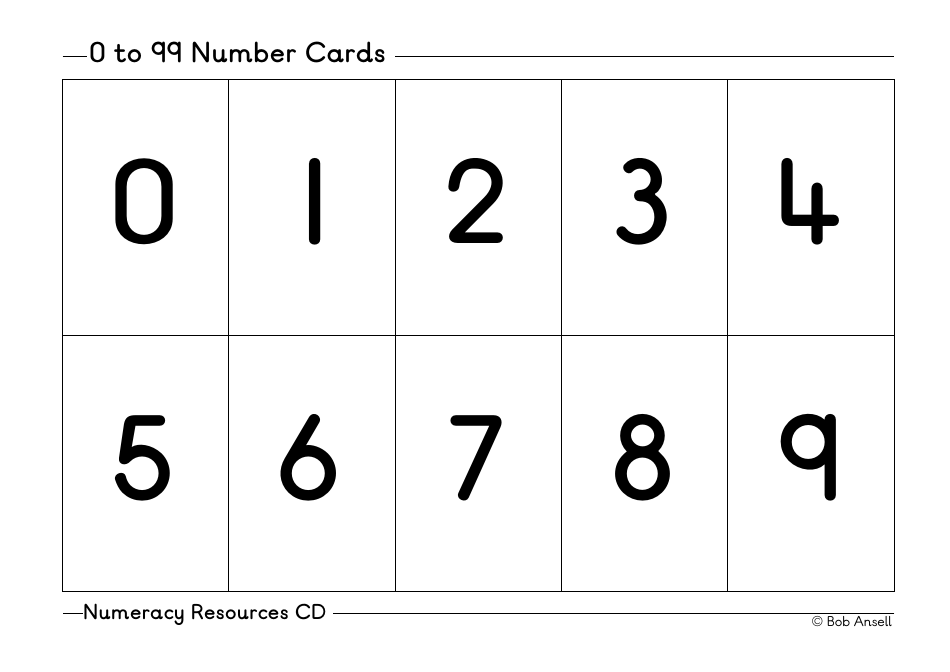 0 to 99 Number Flashcards Download Printable PDF | Templateroller