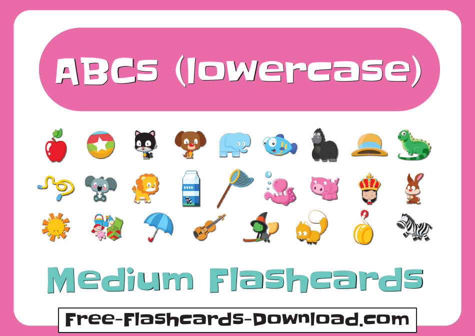Lowercase English Alphabet Medium Flashcards Download Printable PDF ...