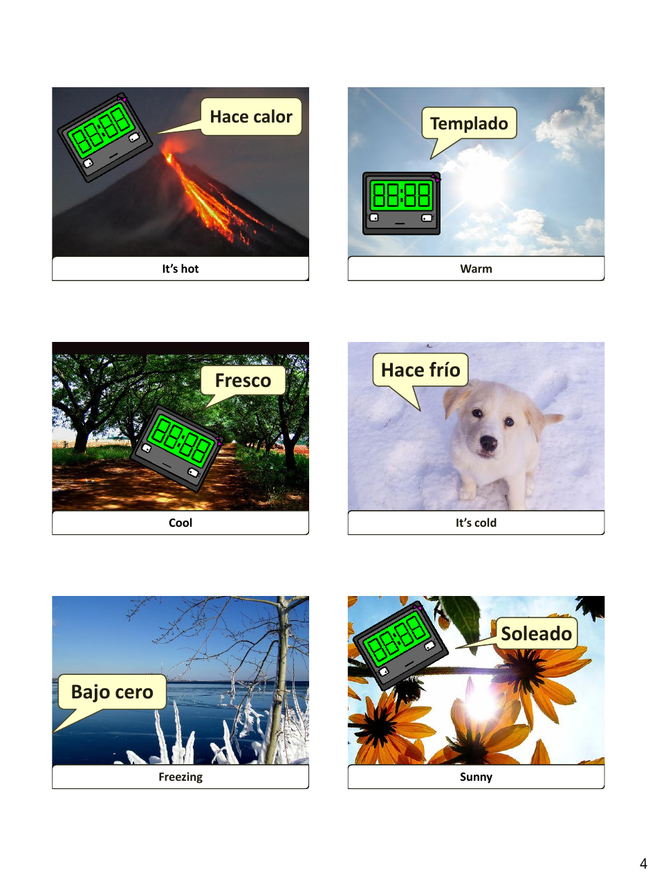 Spanish Revision Flashcards - Weather Download Printable PDF ...