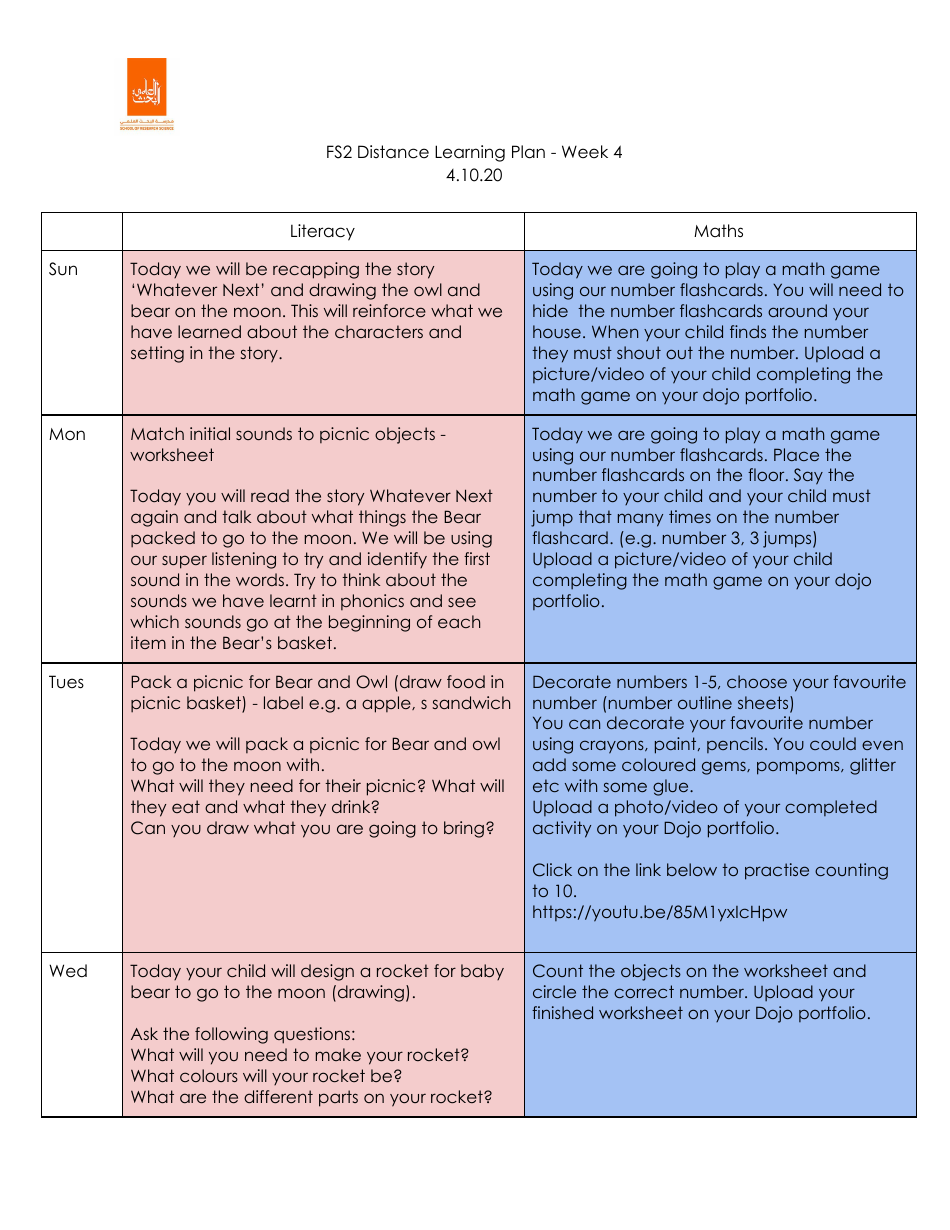 Distance Learning Lesson Plan Download Printable PDF | Templateroller