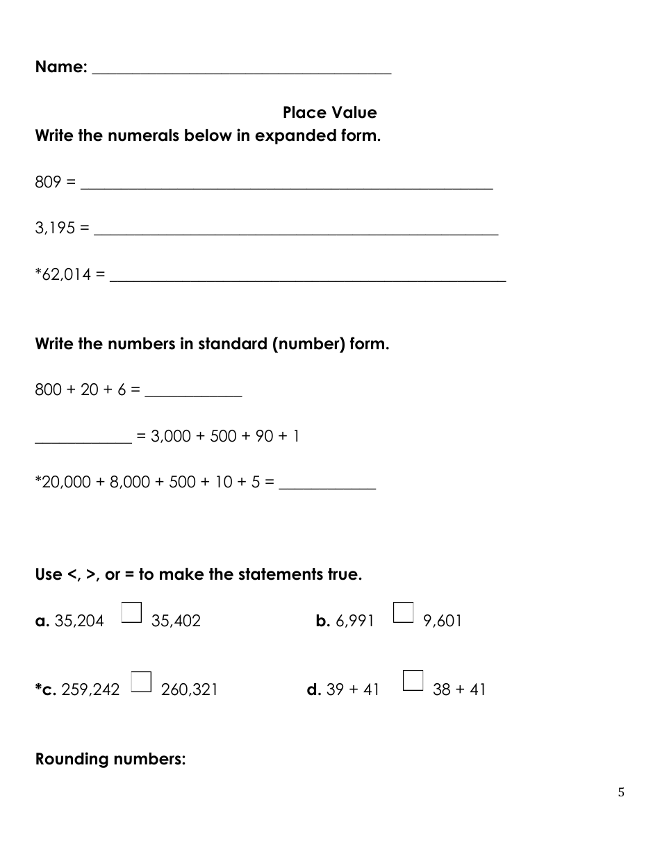 4th Grade Summer Math Work Download Printable PDF | Templateroller
