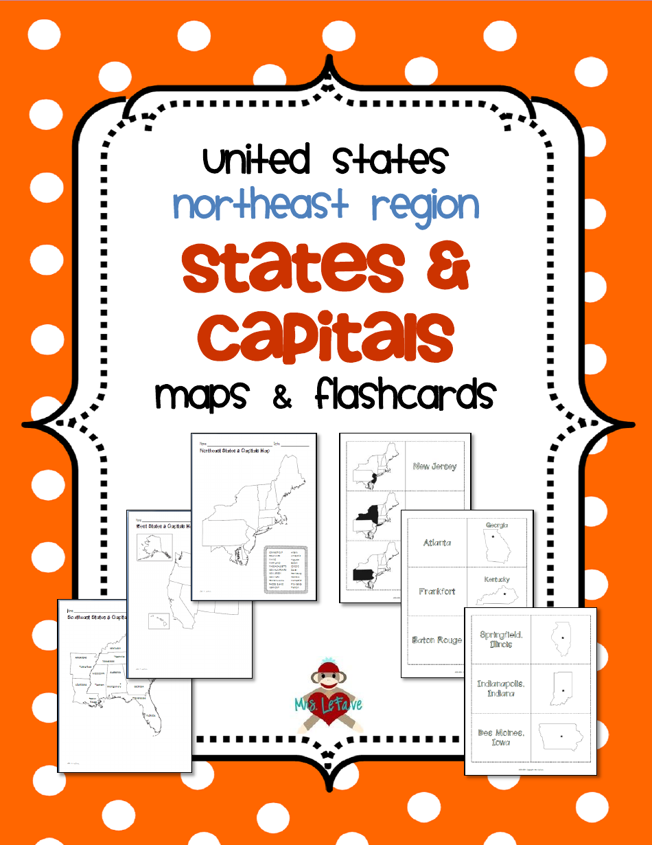 United States Northeast Region States & Capitals Maps & Flashcards ...