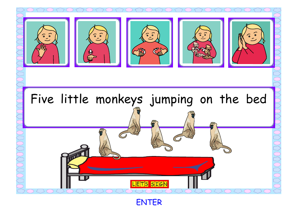 Sign Language Flashcards: Five Little Monkeys - Deafsign Download ...