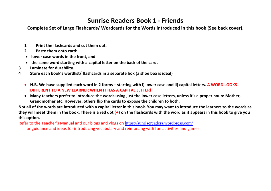 Words Flashcards - Friends Download Printable PDF | Templateroller