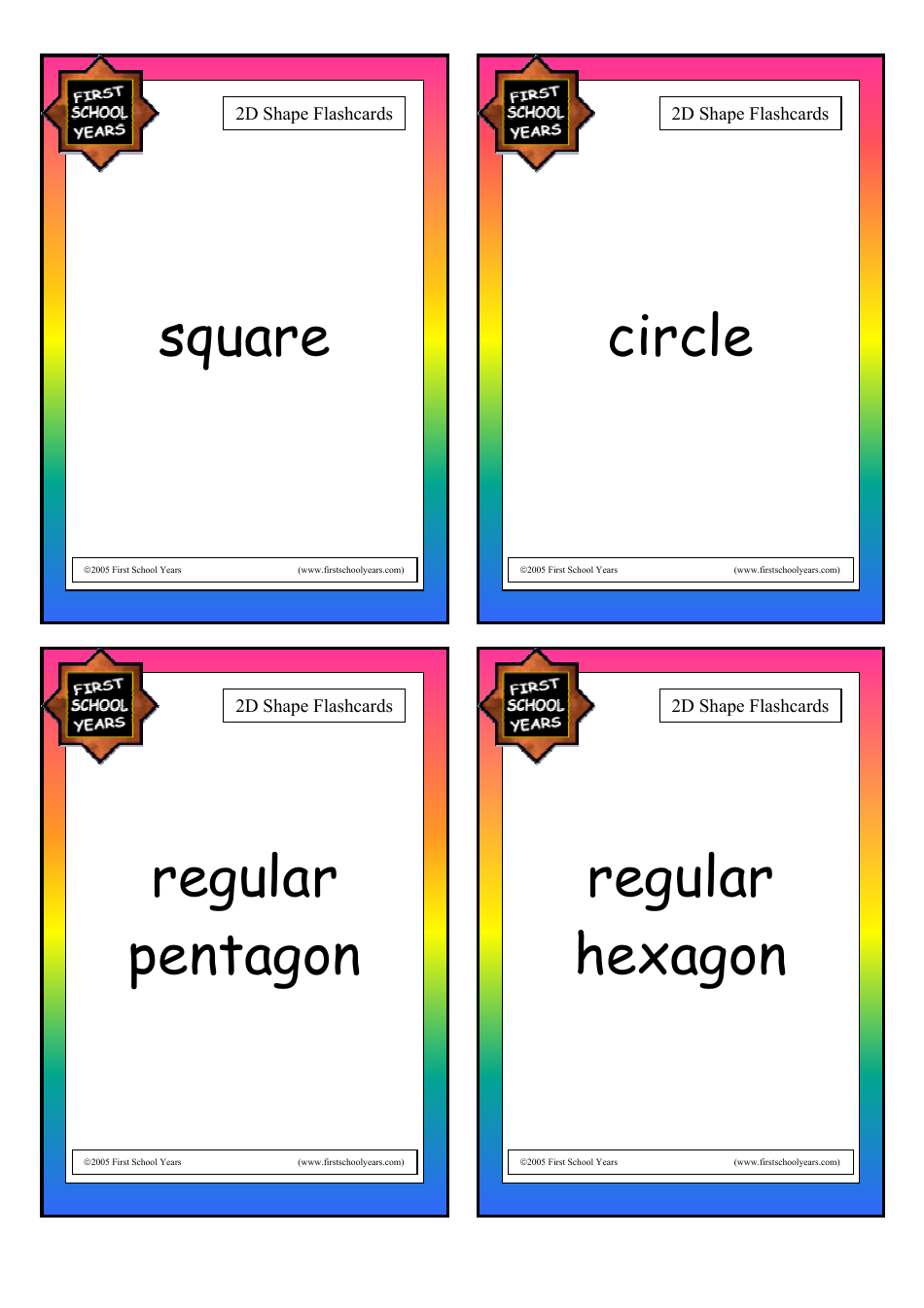 2d Shape Flashcards - Words Download Printable PDF | Templateroller