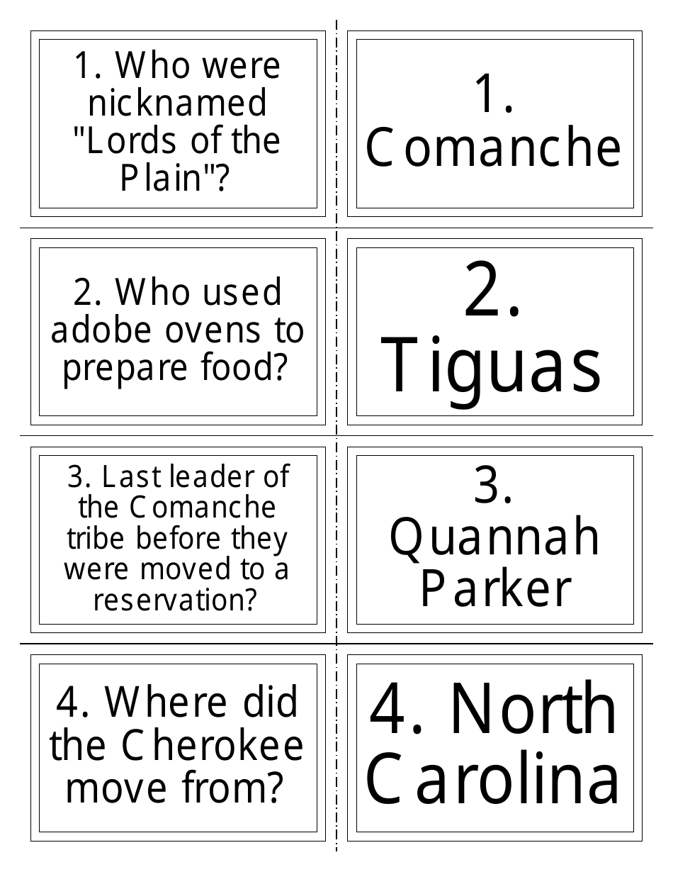 Indian Tribes Flashcards Download Printable PDF | Templateroller