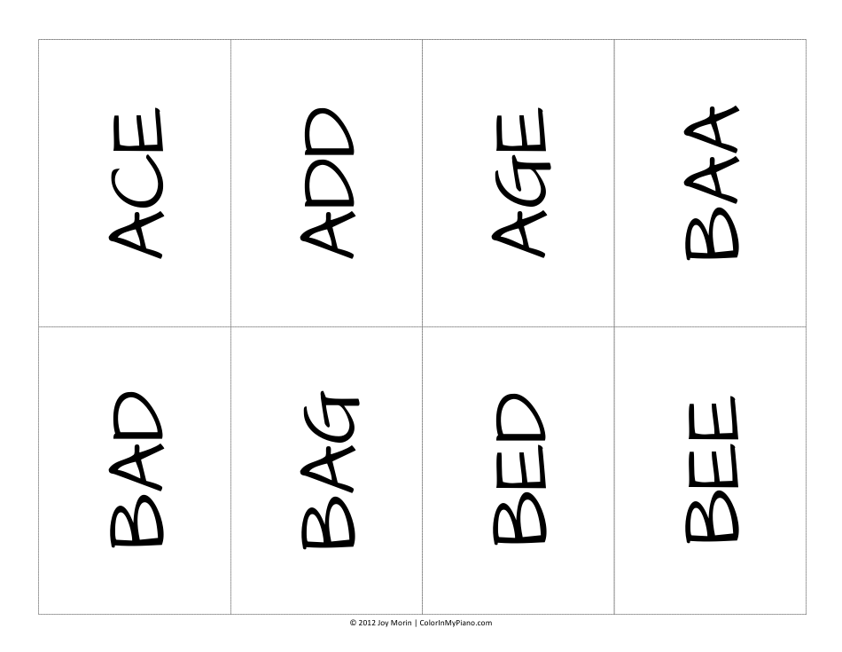 Musical Alphabet Word Flashcards Download Printable PDF | Templateroller